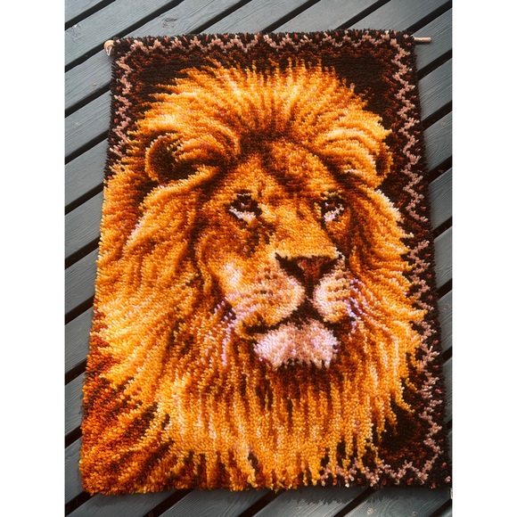 Wall Decor | Caron Wonderart Lion Latch Hook Wallhanging | Poshmark
